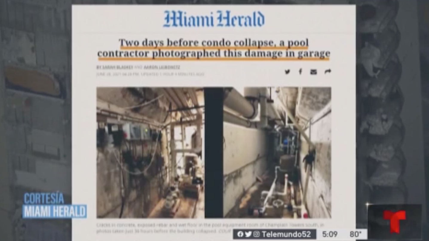 36 Hours Before Collapse, Contractor Showed Apparent Damage To Miami ...